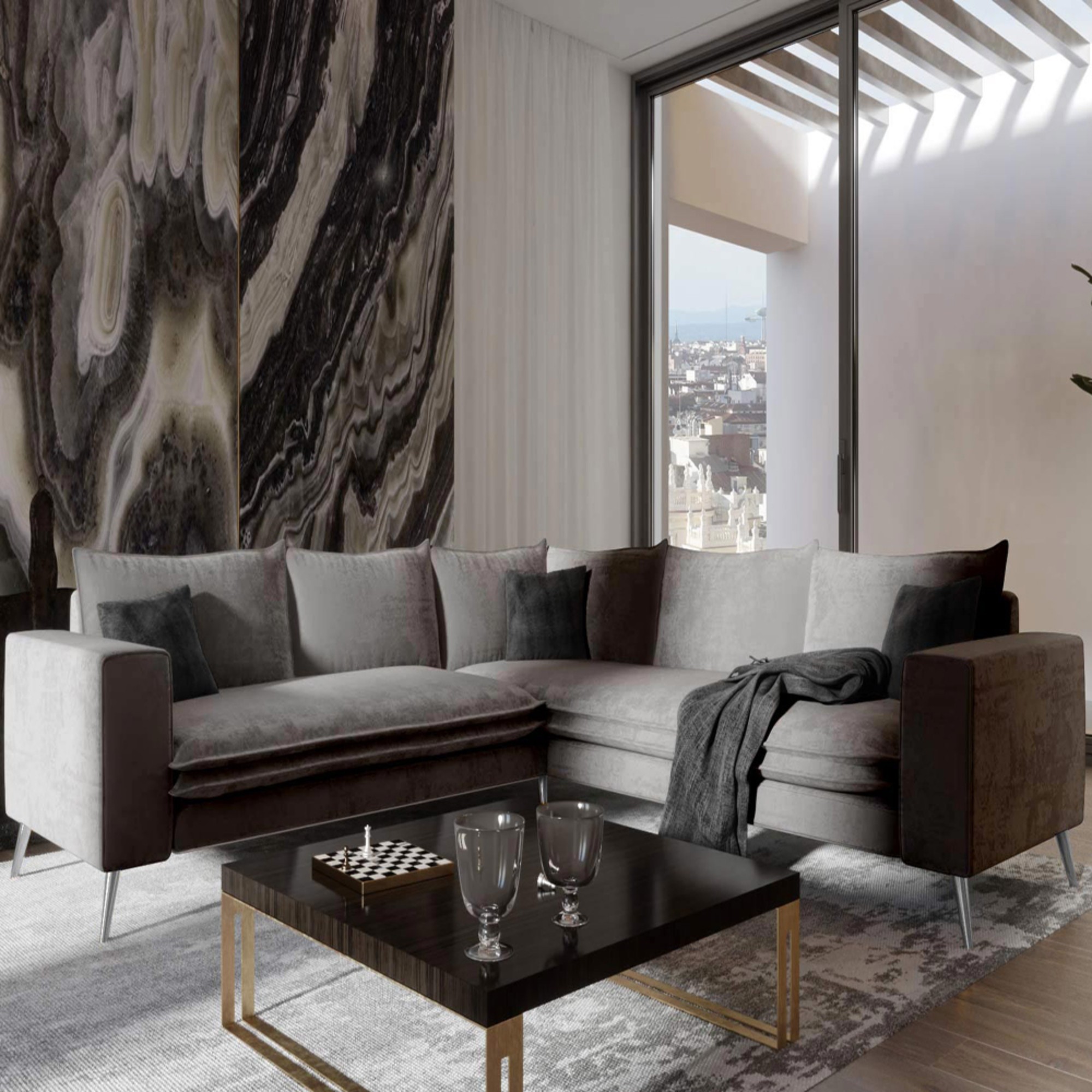 Ledersofa MOON CORNER bei designDISTRIKT